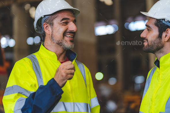 industrial factory with men at work concept, professional engineer ...