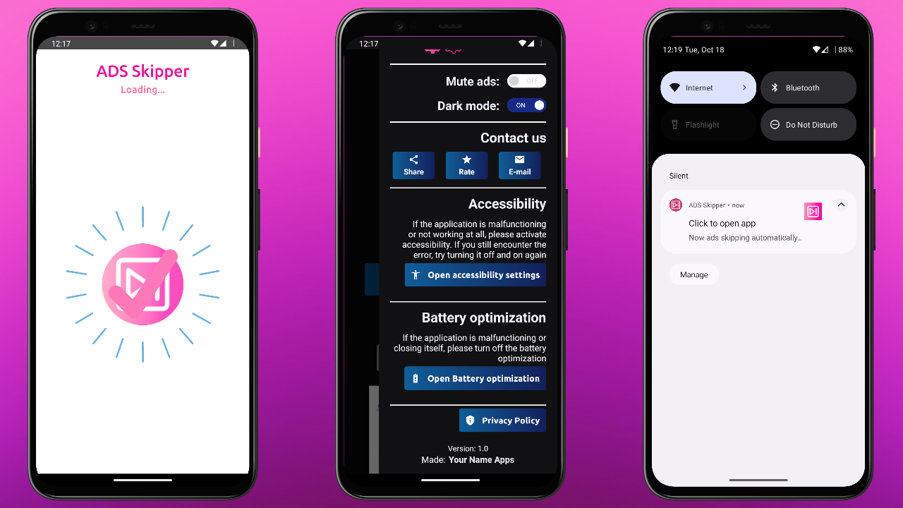 YouTube ADS Skipper and Mute - Admob Integrated Android app by ioplio