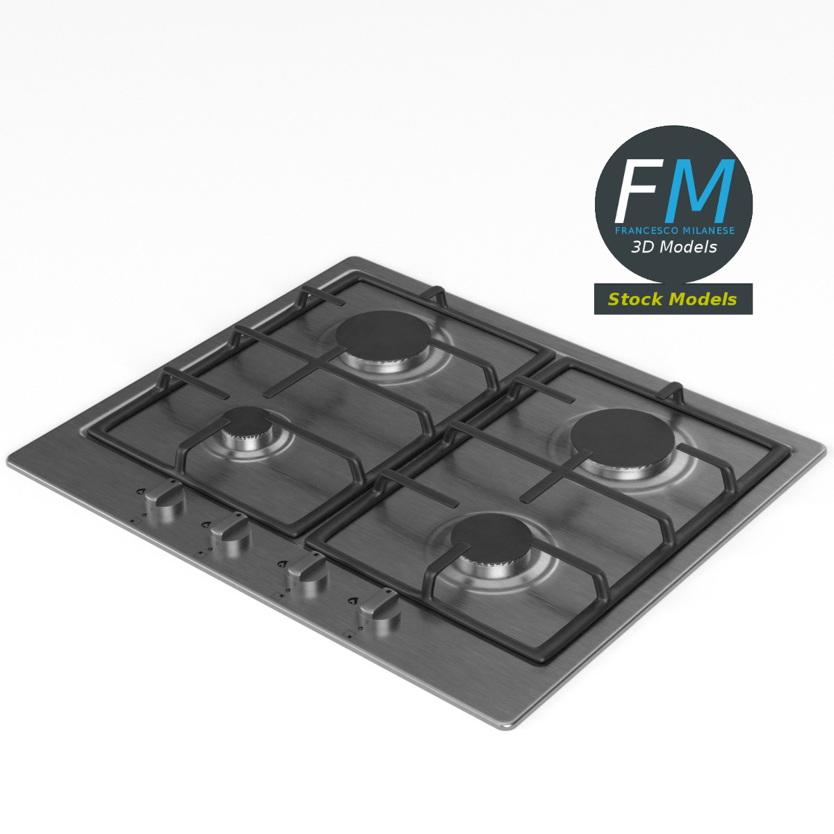 4 burners gas hob by FrancescoMilanese85 | 3DOcean
