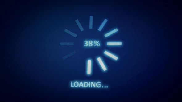 Circle Loading Process to Complete Blue Screen, Motion Graphics | VideoHive