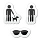 Blind Man Icons Set - with Guide Dog, Walking Stick, Vectors | GraphicRiver