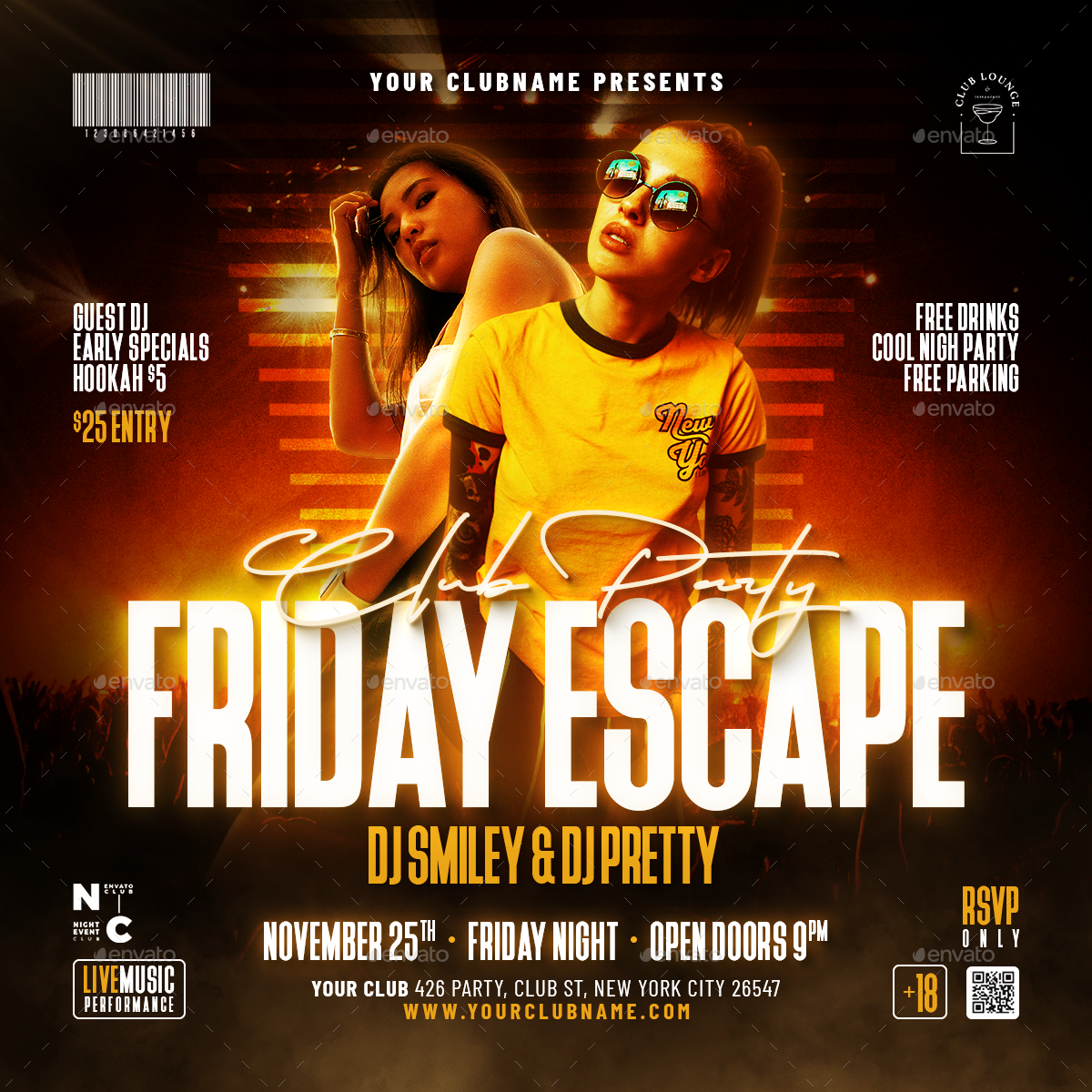 DJ Club Party Flyer, Print Templates | GraphicRiver