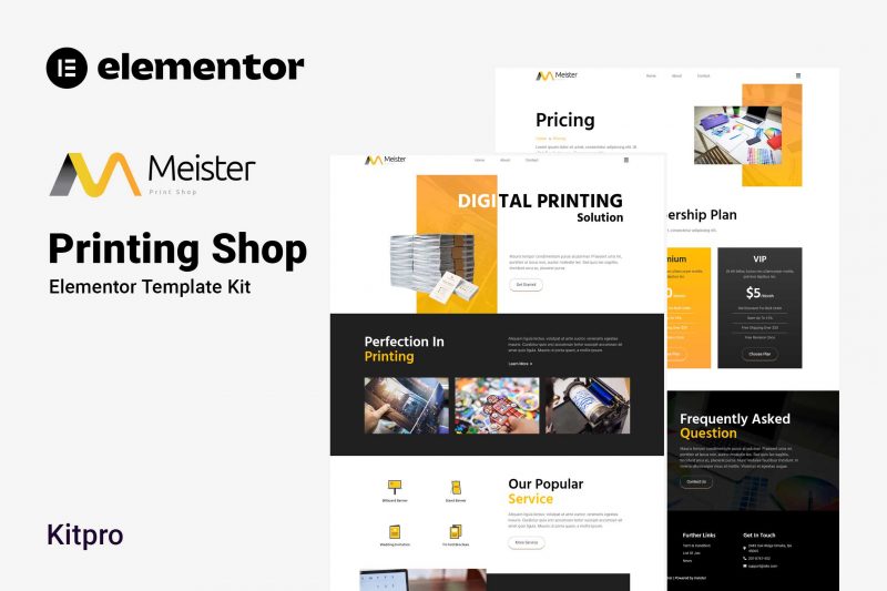 Meister - Printing Shop Elementor Template Kit by Kitpro | ThemeForest