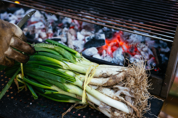Traditional catalan food grill: calcots Stock Photo by aidam15 | PhotoDune