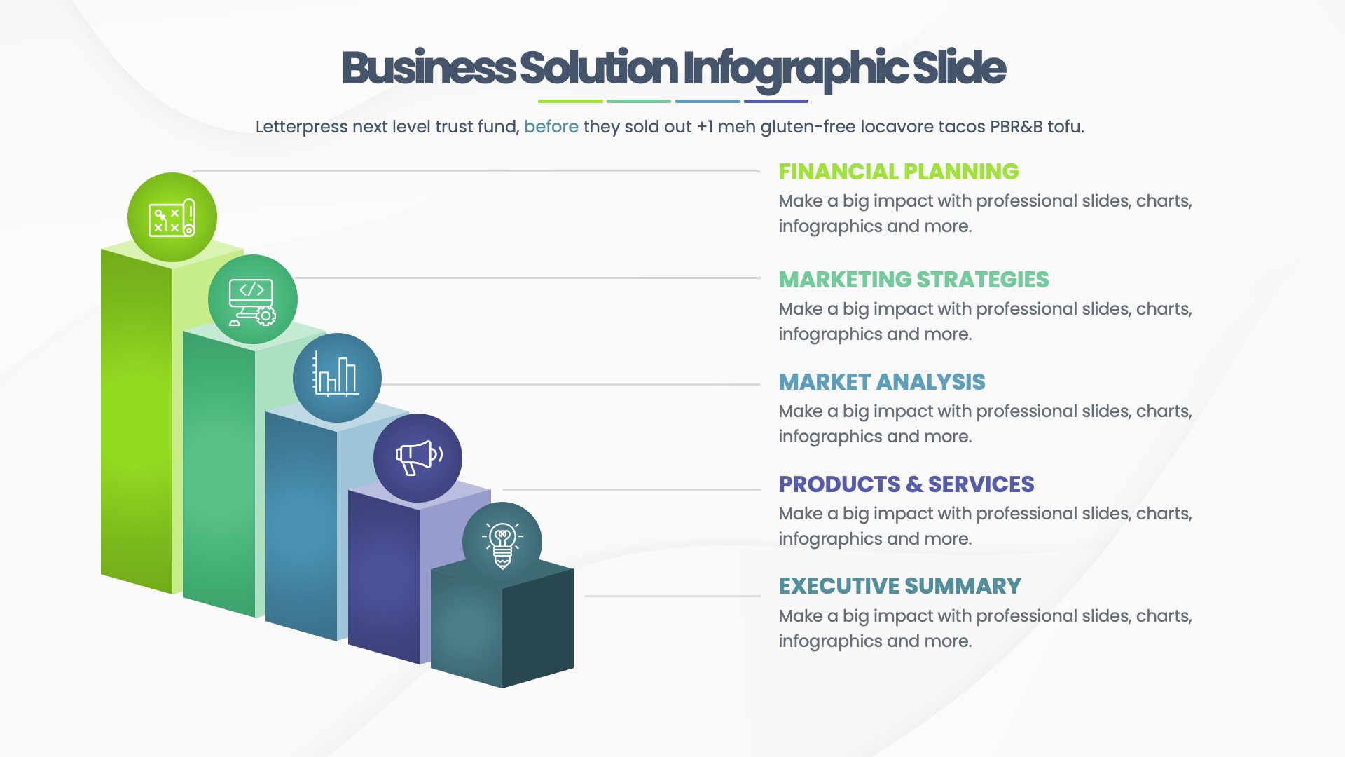 Business Solution - PowerPoint Infographics Slides, Presentation Templates