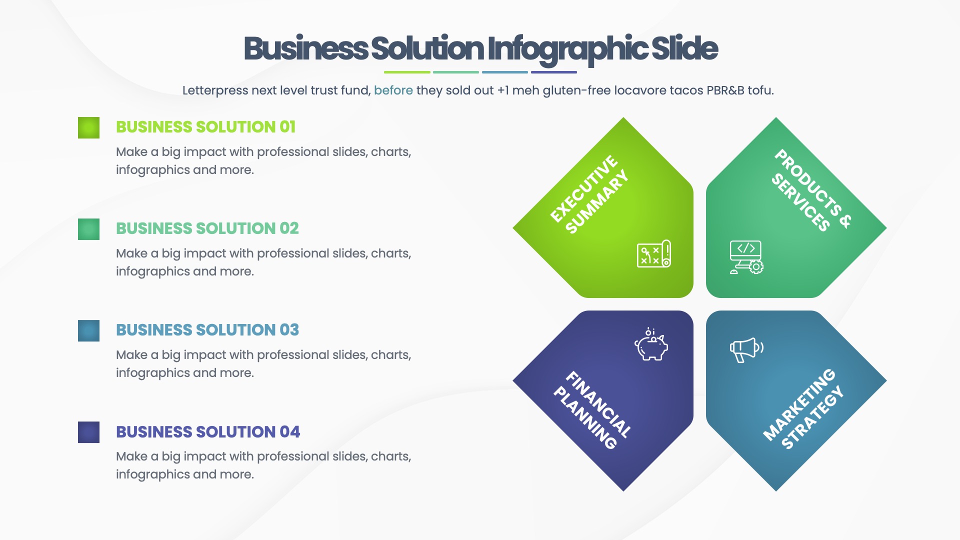 Business Solution - PowerPoint Infographics Slides, Presentation Templates
