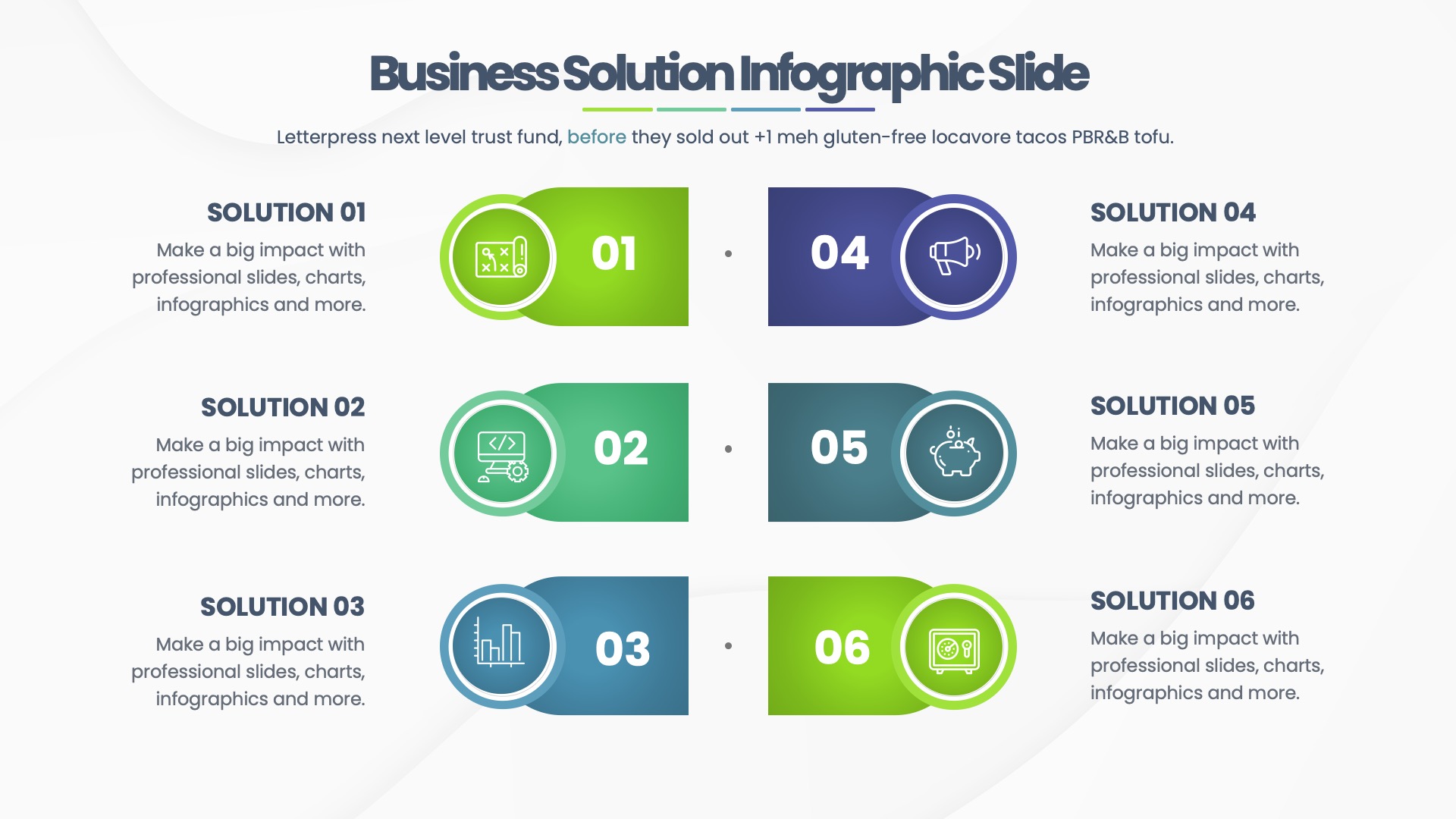 Business Solution - PowerPoint Infographics Slides, Presentation Templates