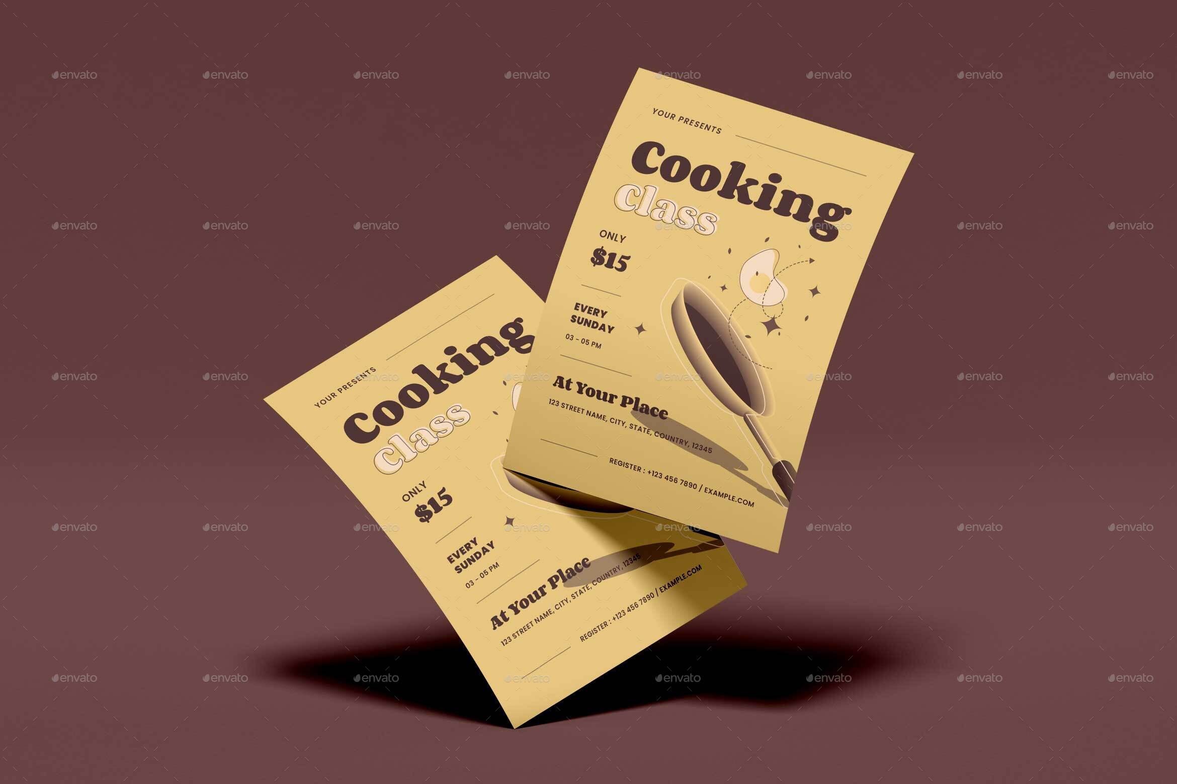 Cooking Class Flyer Set, Print Templates | GraphicRiver