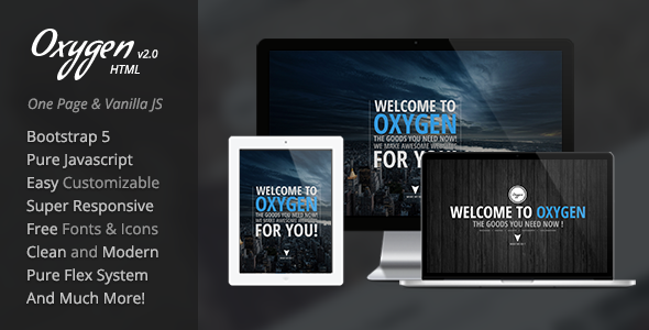 Oxygen One Page Parallax Theme by GoldEyes | ThemeForest