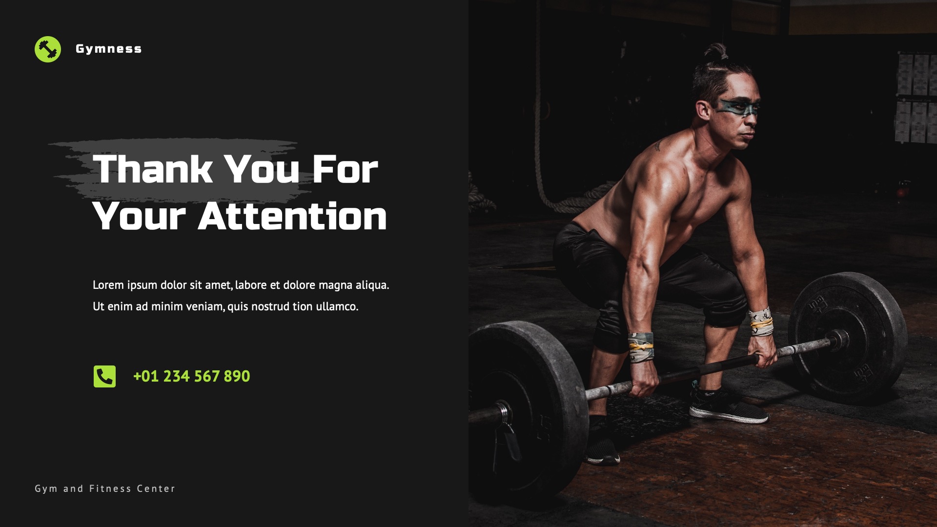 Gymness - Gym and Fitness Presentation PowerPoint, Presentation Templates