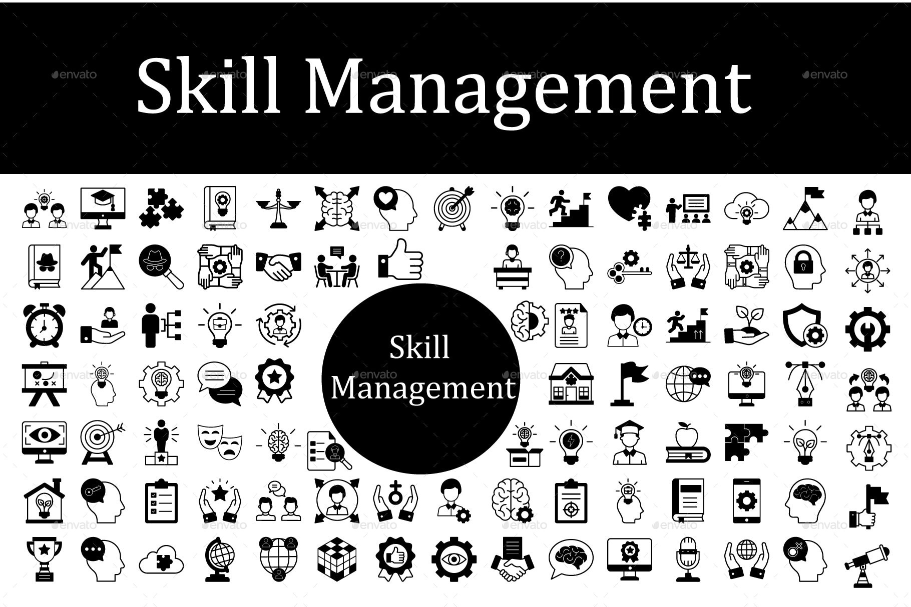 Skill Management Icons, Icons | GraphicRiver