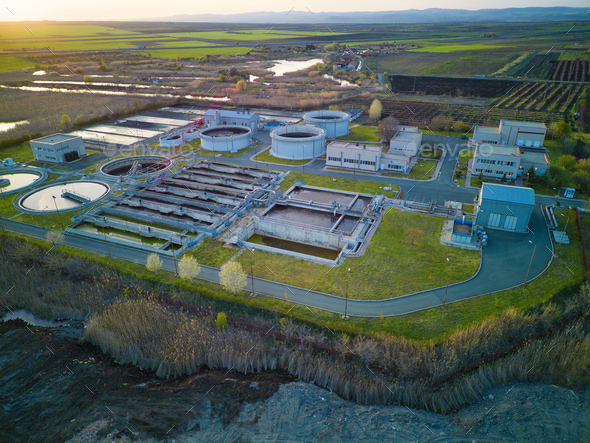 Above to tank farm with oil storage in fields and meadows near Black ...