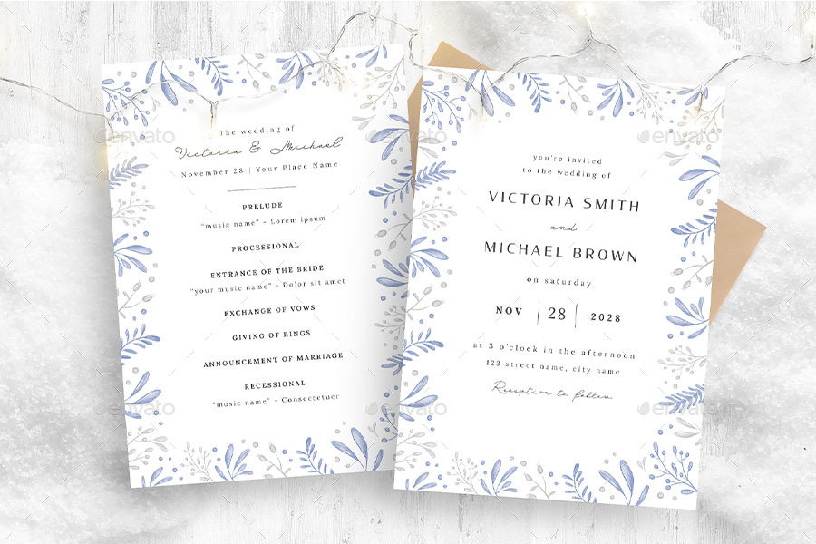 Winter Wedding Invitation Card, Print Templates | GraphicRiver