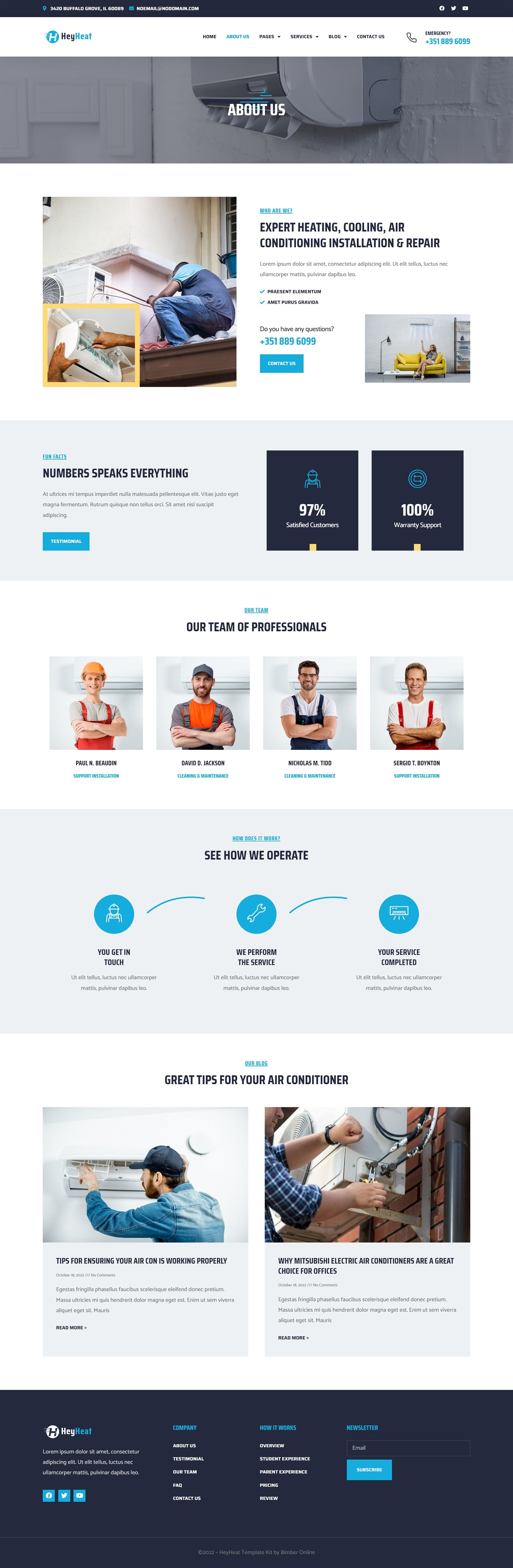 HeyHeat - Air Conditioning Services Elementor Template Kit by BimberOnline