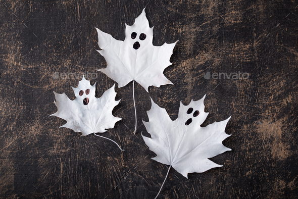 Halloween ghost from autumn leaves Stock Photo by furmanphoto | PhotoDune