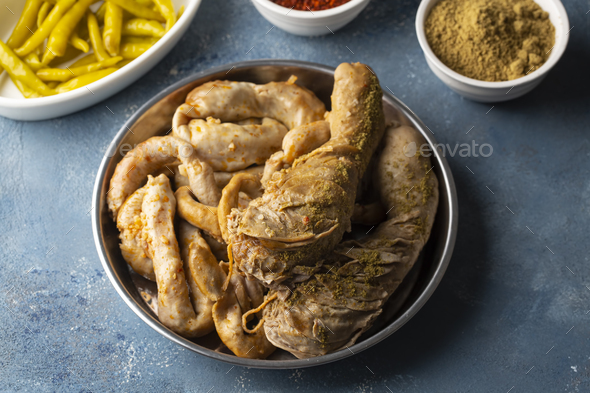 Turkish Traditional Food Rice Stuffed Intestines Tripe Sirdan Dolma ...