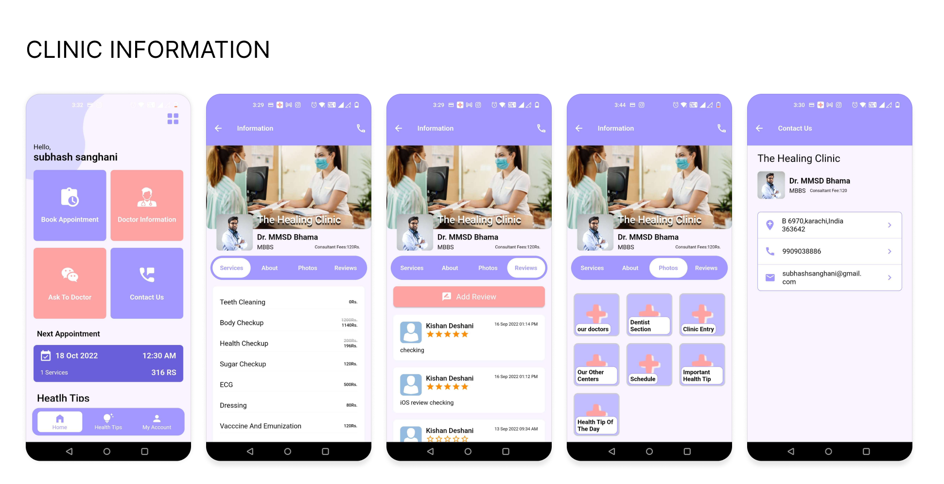 Personal Clinic App for Doctor, Complete Flutter app for doctor ...