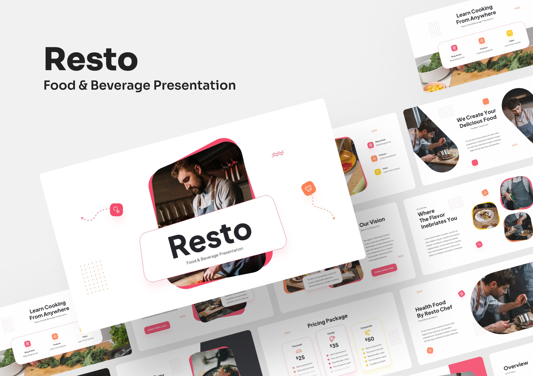 Resto - Restaurant PowerPoint Presentation, Presentation Templates