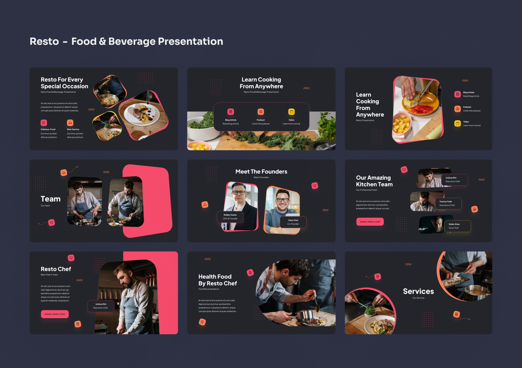 Resto - Restaurant PowerPoint Presentation, Presentation Templates
