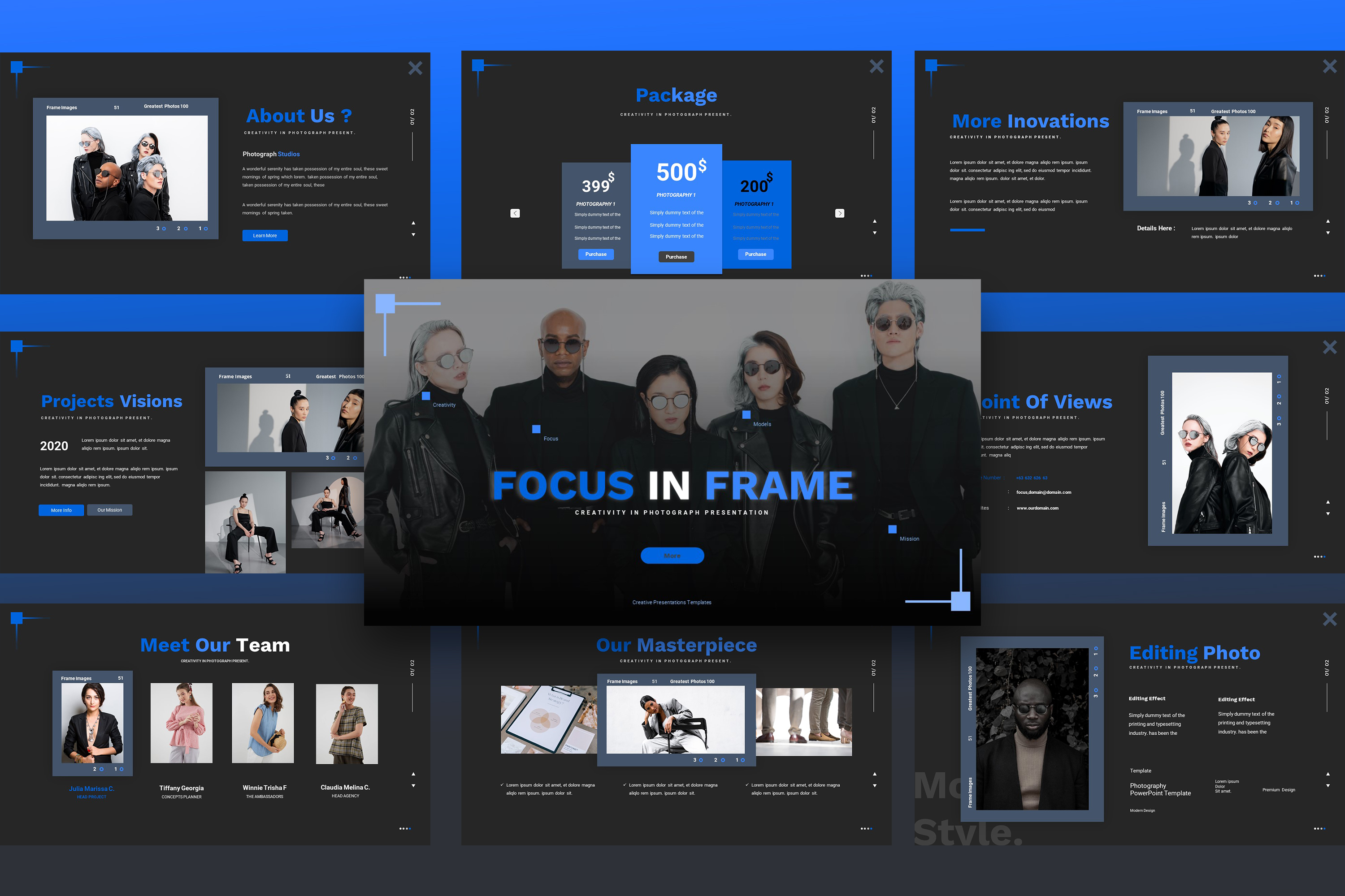 Focus In Frame Photography Keynote Template, Presentation Templates