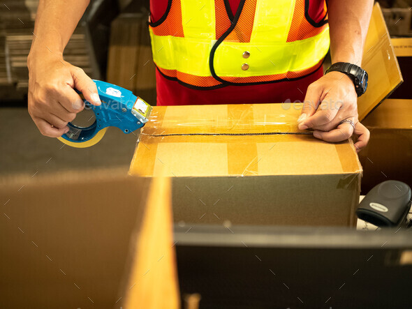 Box packaging tap cardboard package carton paper delivery container ...