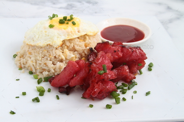 Freshly cooked Filipino food called Tocilog Stock Photo by junpinzon