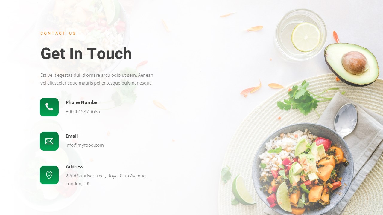 Myfood - Healthy Food Presentation PowerPoint Template, Presentation ...