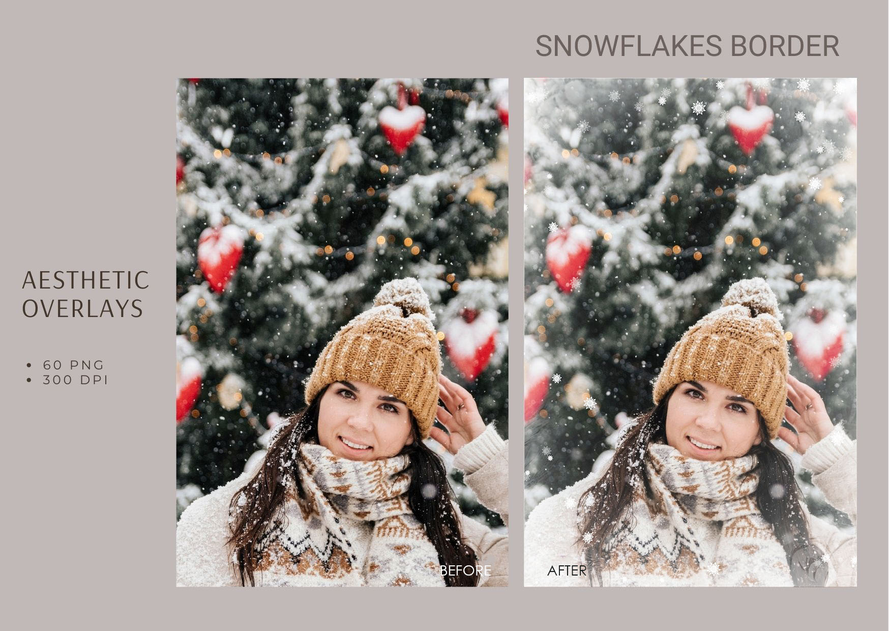 Snowflakes Border Overlays, Add-ons | GraphicRiver