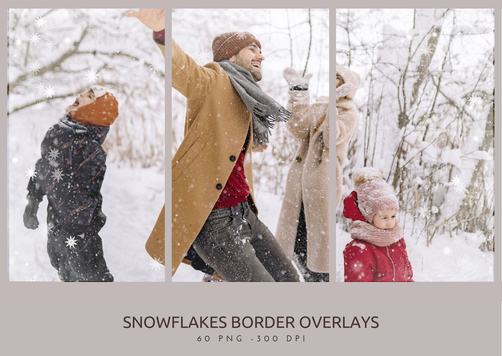 Snowflakes Border Overlays, Add-ons | GraphicRiver