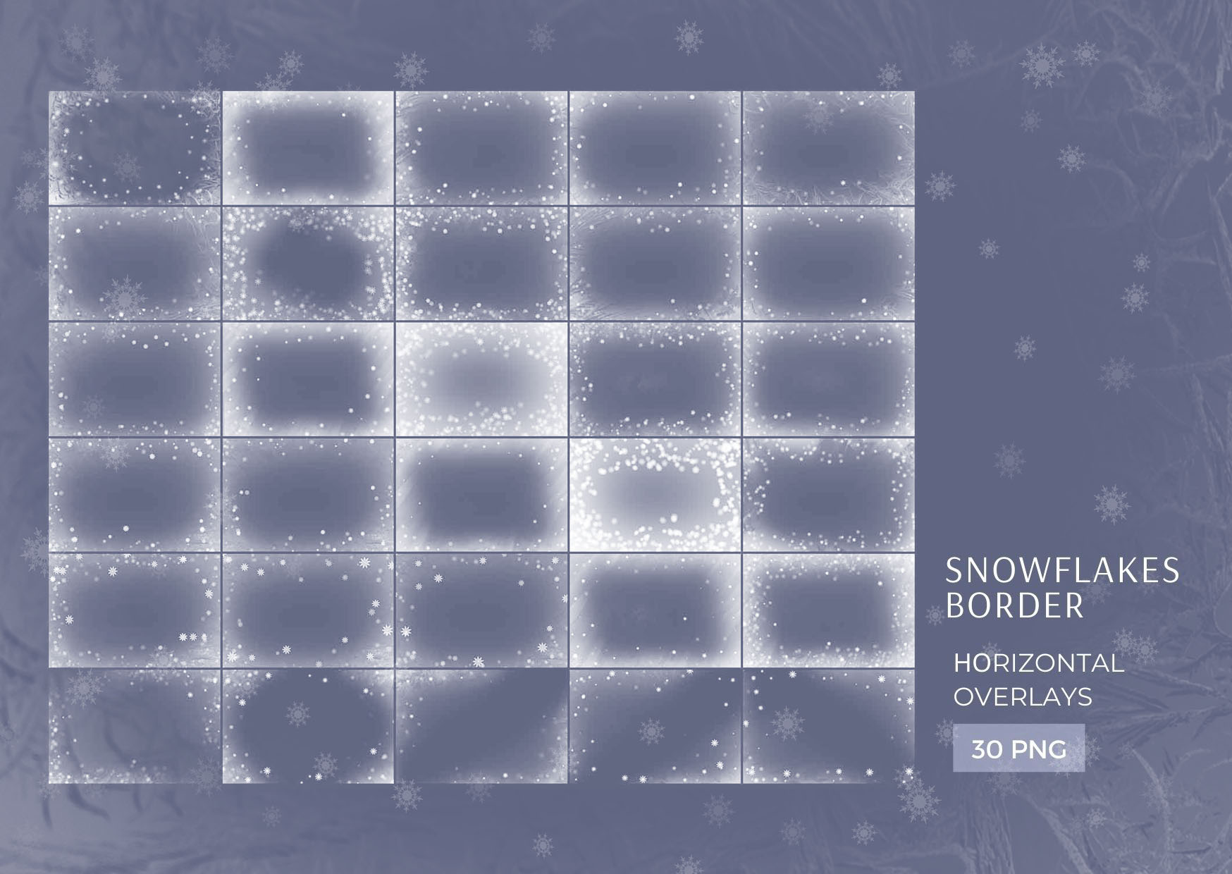 Snowflakes Border Overlays, Add-ons | GraphicRiver