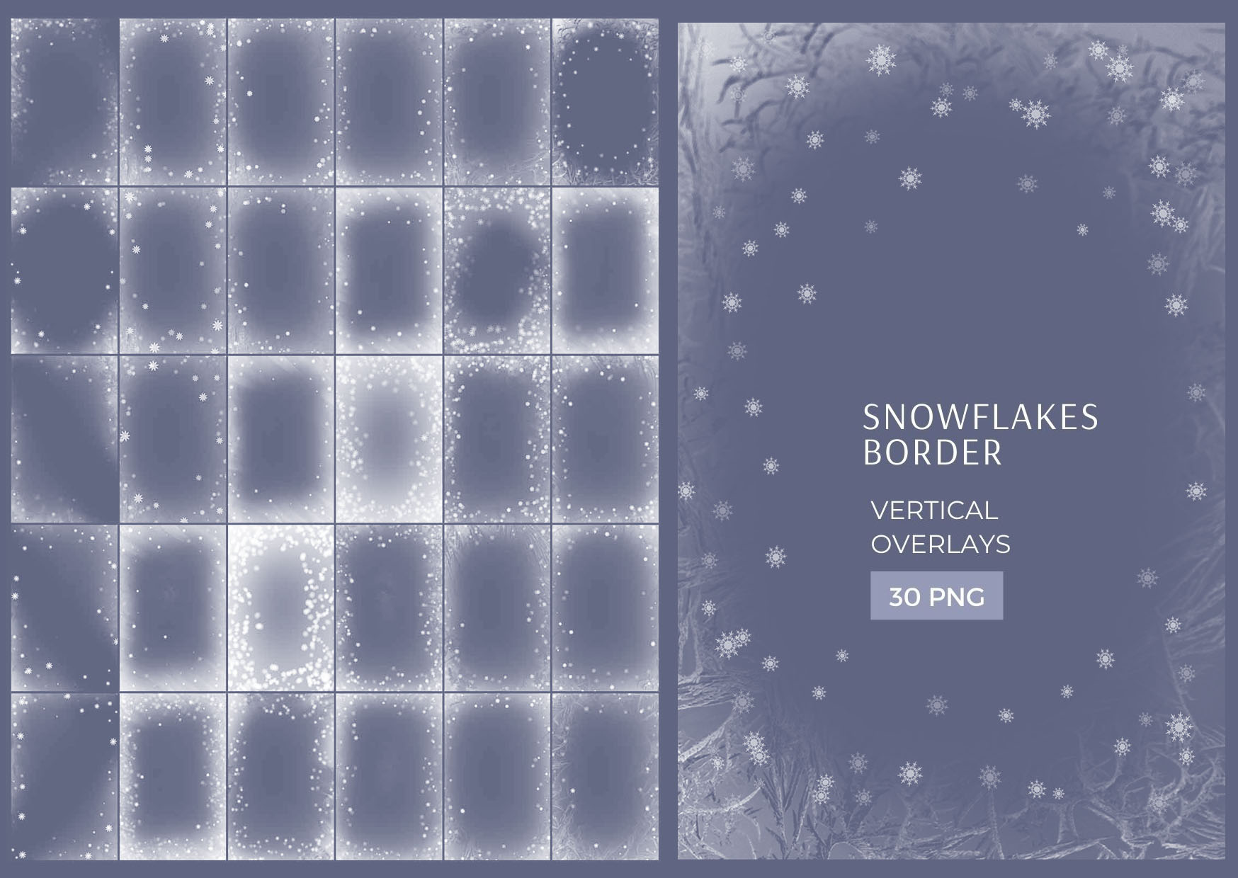 Snowflakes Border Overlays, Add-ons | GraphicRiver