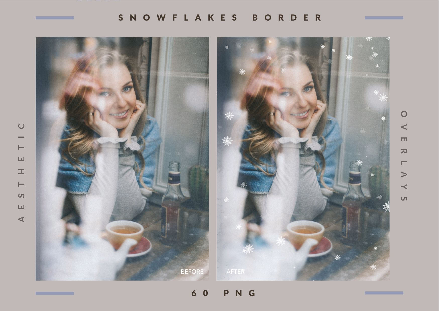 Snowflakes Border Overlays, Add-ons | GraphicRiver