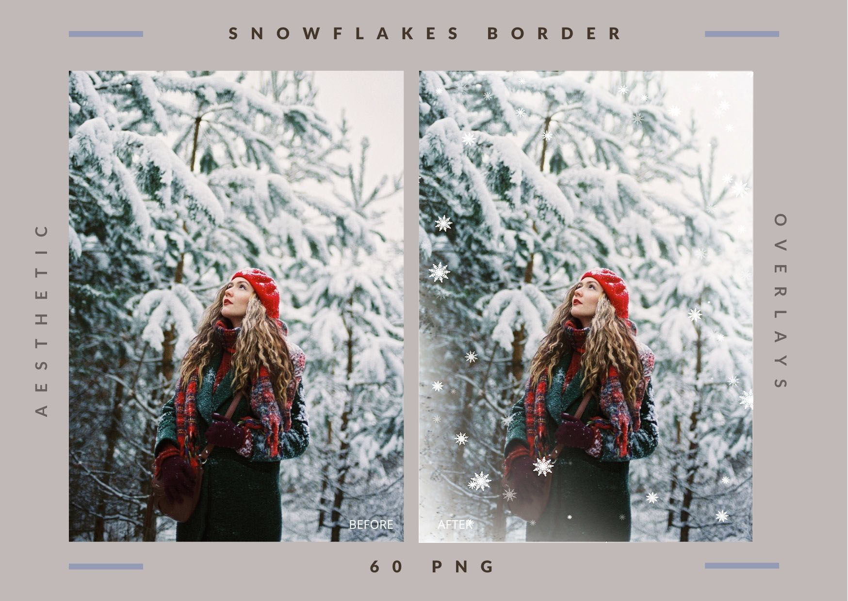 Snowflakes Border Overlays, Add-ons | GraphicRiver