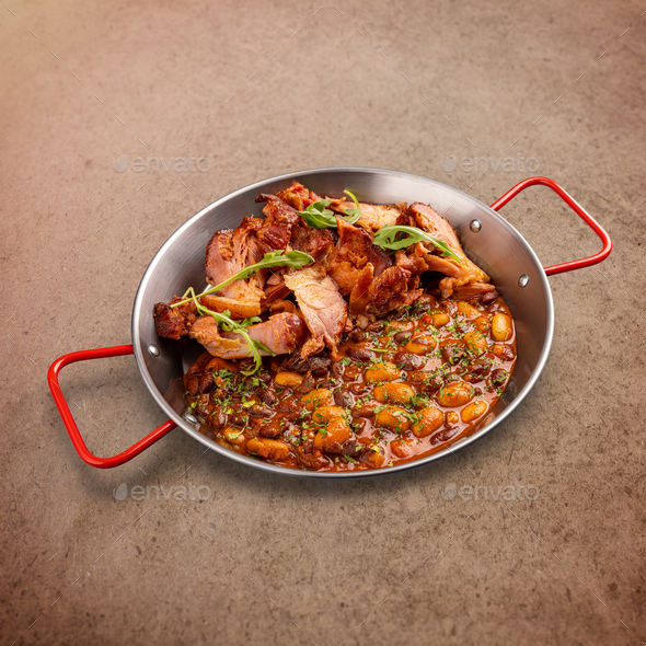 Beans stew with smoked ham hock Stock Photo by grafvision | PhotoDune