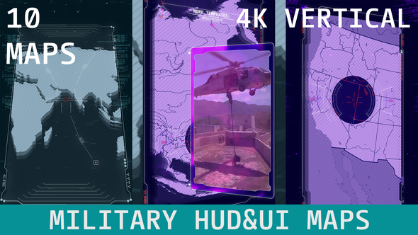 Military HUD UI Maps Vertical, After Effects Project Files | VideoHive