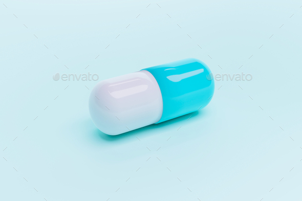 blue and white single capsule medication Stock Photo by tridsanu ...