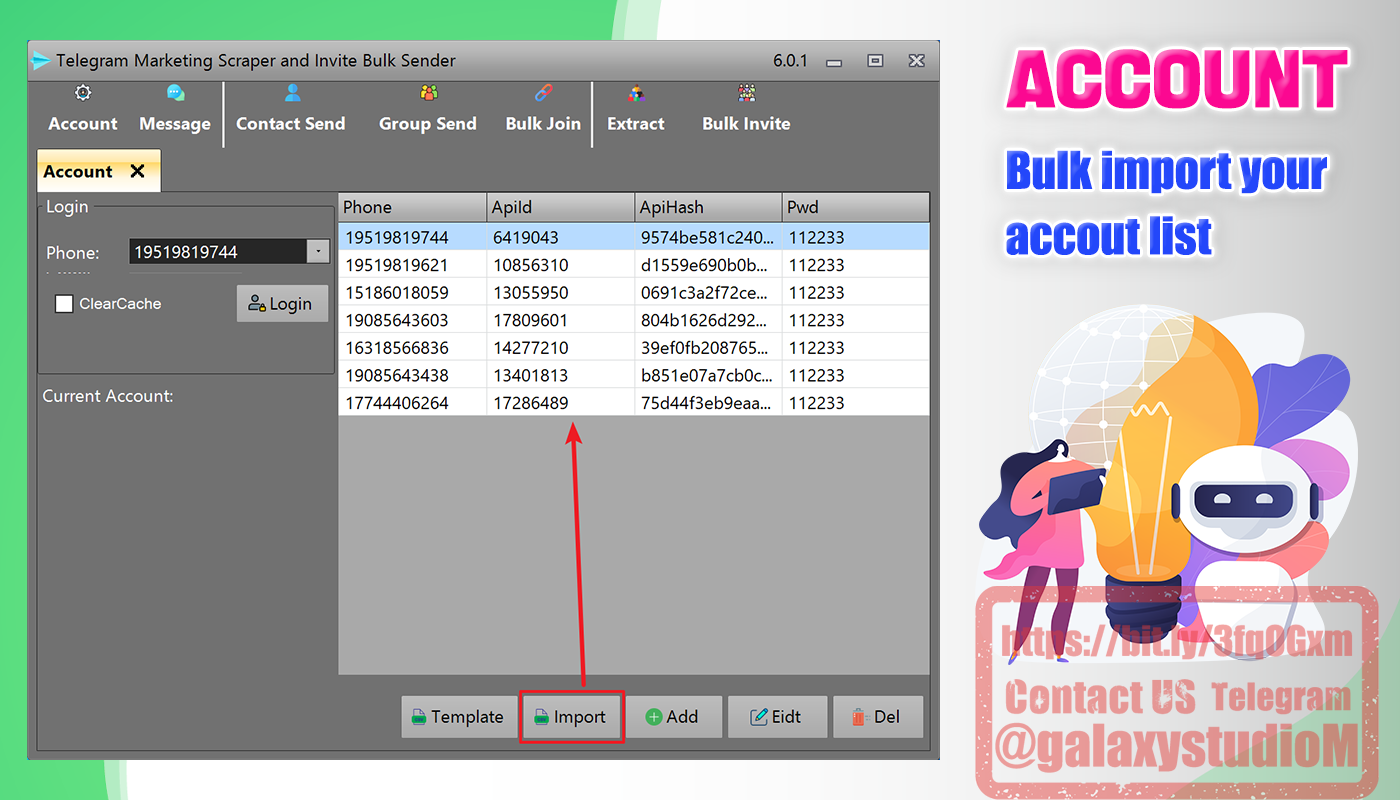 Telegram Marketing Scraper and Invite Bulk Sender 8.0.3 by GalaxyXStudio