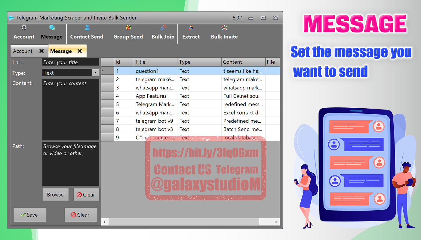 Telegram Marketing Scraper and Invite Bulk Sender 8.0.3 by GalaxyXStudio