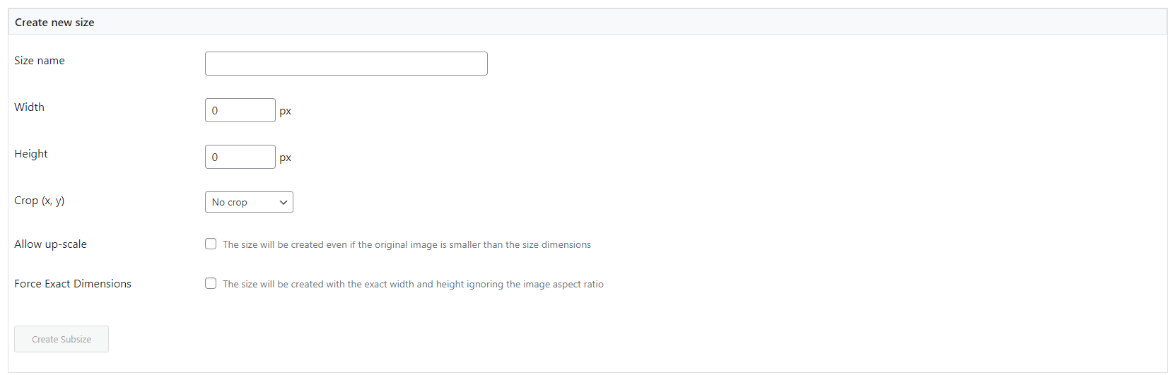 Image Sizes Controller by GrandPlugins | CodeCanyon