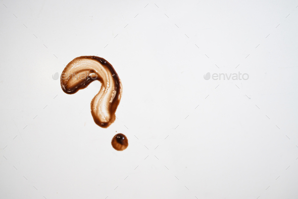 Question mark made from chocolate syrup, isolated on white Stock Photo ...