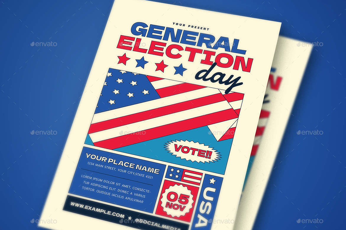 US General Election Day Flyer, Print Templates | GraphicRiver