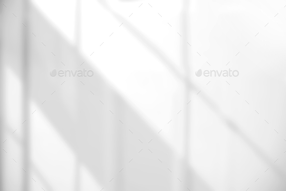 Natural Light and shadow from window overlay effect on white concrete ...