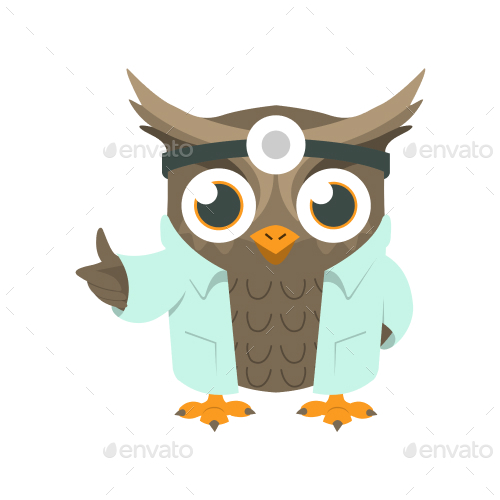 Doctor Owl Medical Character Illustrations by ElemLab | GraphicRiver