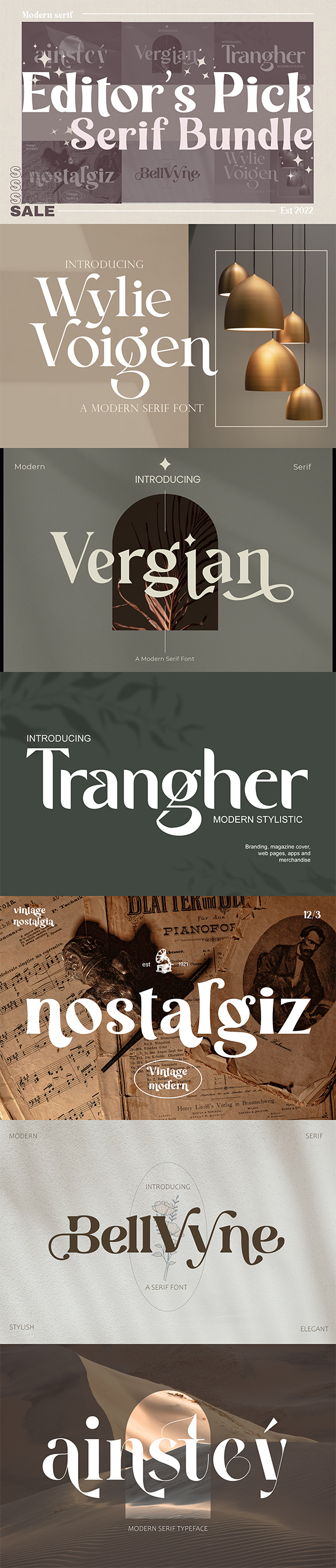 Modern and Elegant Serif Font Bundle, Fonts | GraphicRiver
