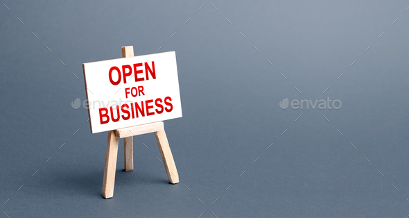 Open for business easel sign. Stock Photo by iLixe48 | PhotoDune