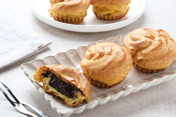 Chocolate Soes Cakes ( Sus Vla ) Stock Photo by tyasindayanti | PhotoDune