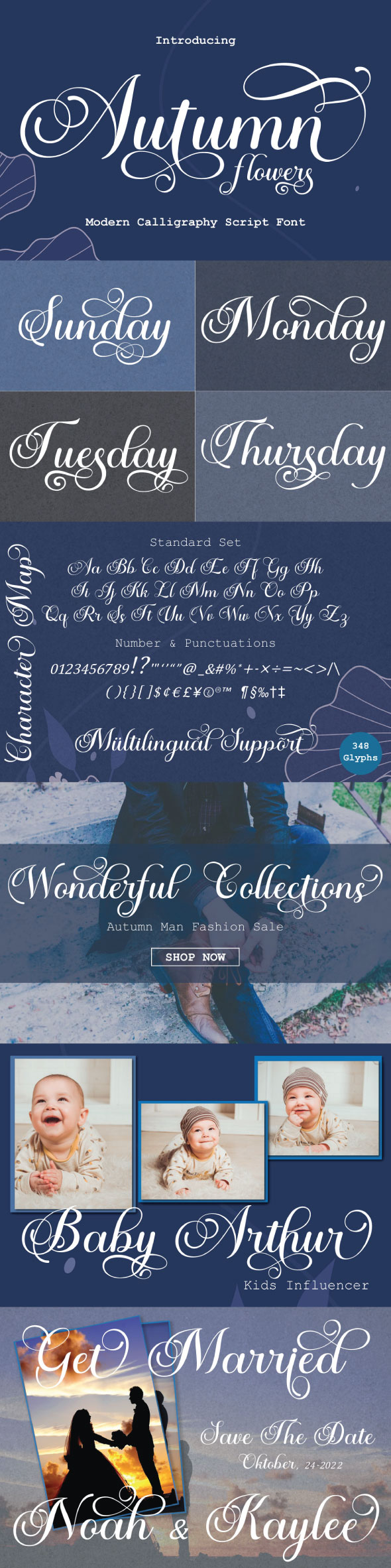 Autumn Flowers, Fonts | GraphicRiver