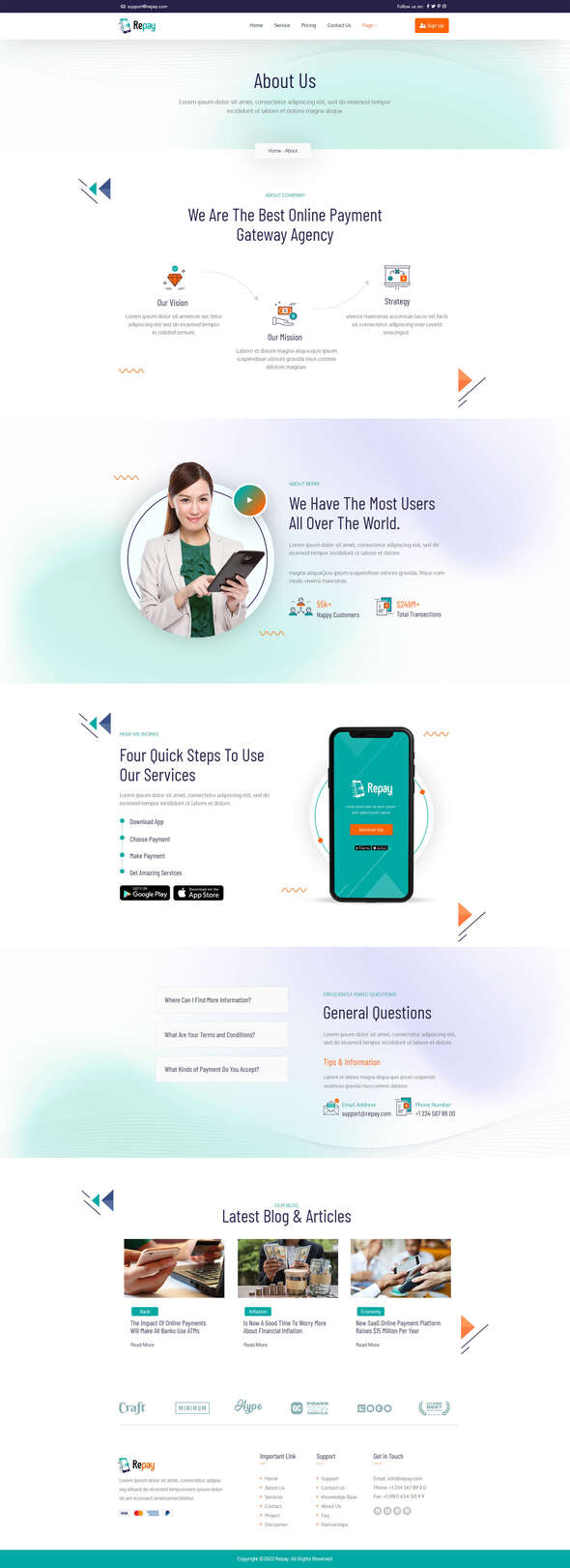 Repay | Payment Gateway Elementor Template Kit by designingmedia ...