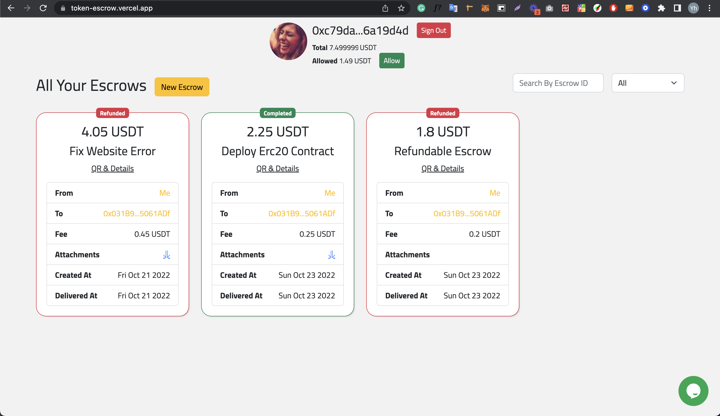 Token Escrow - Decentralised Web3 ERC20, BEP20, TRC20 Supported Escrow Platform by Thesoftaxis