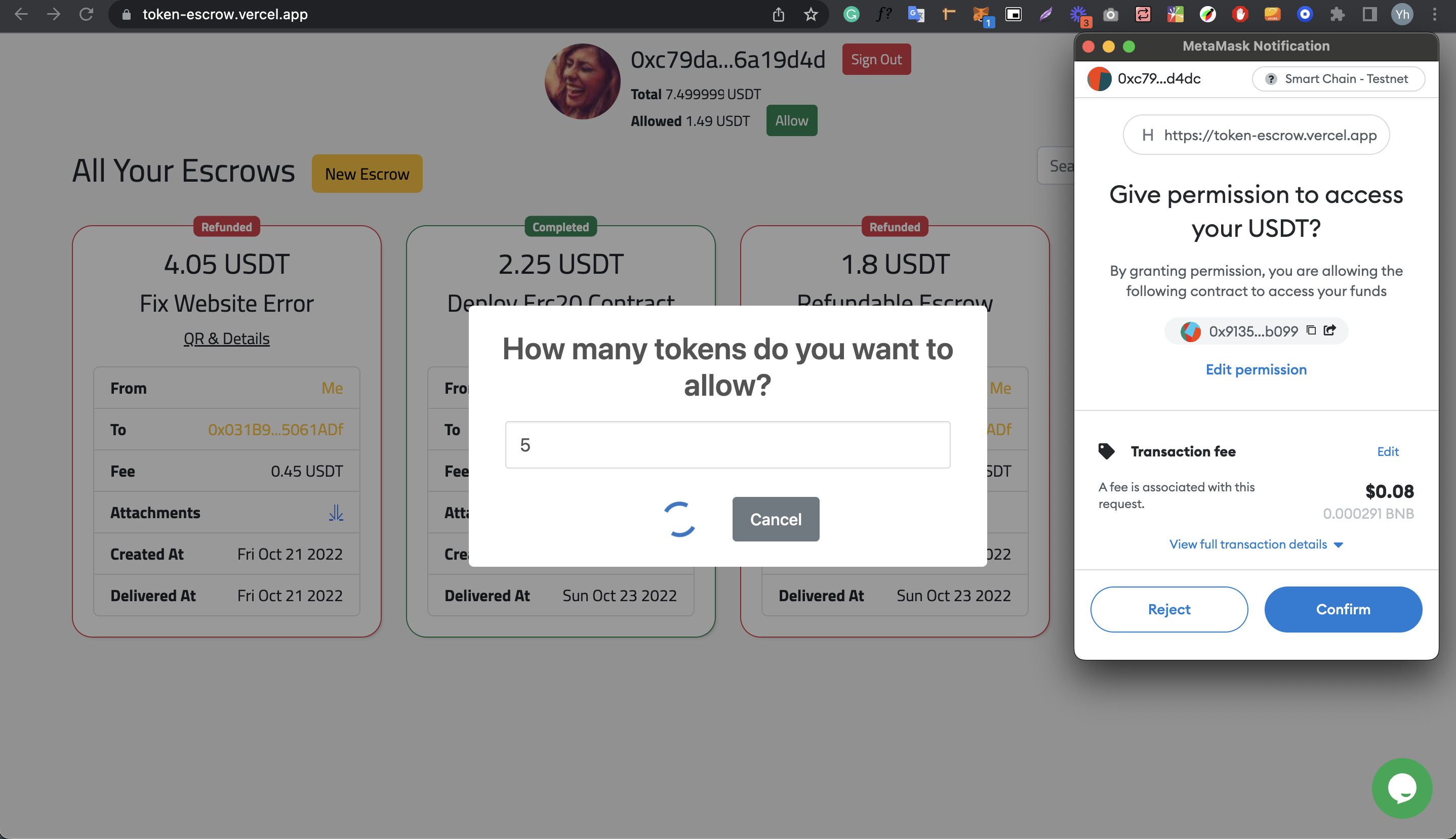 Token Escrow - Decentralised Web3 ERC20, BEP20, TRC20 Supported Escrow Platform by Thesoftaxis